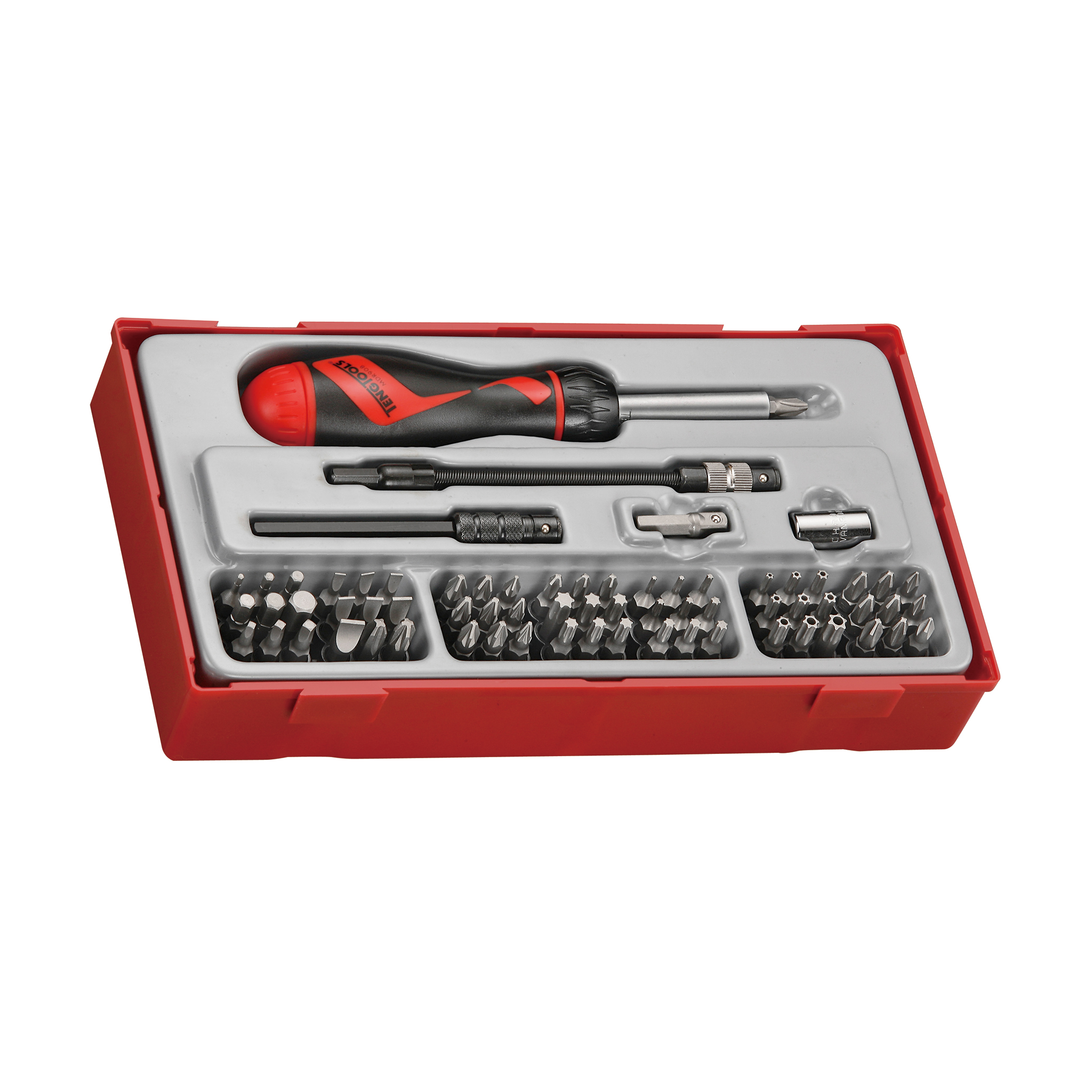 Teng Tools 74 Piece Ratcheting Bits Driver Set - TTMD74